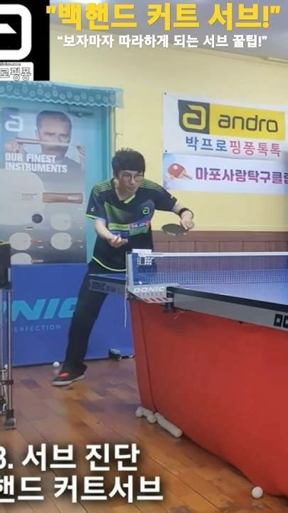 백핸드 커트 서브 보자 마자 따라하게 되는 서브 꿀팁” Shorts Youtube