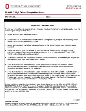 Fillable Online Sfa Osu Provide One Of The Following Documents That