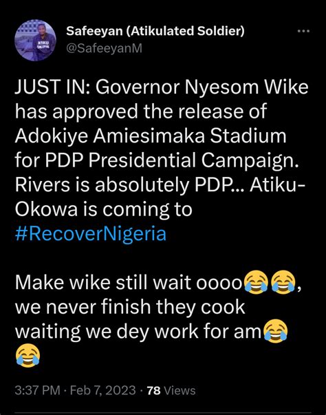 Wike Reapproves Port Harcourt Stadium For Atiku Politics Nigeria