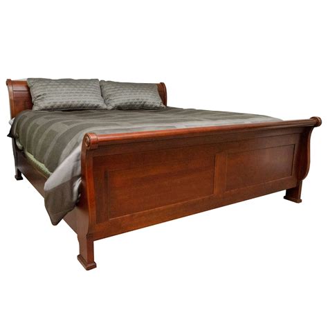 Contemporary Cherry King Size Sleigh Bed Frame Ebth