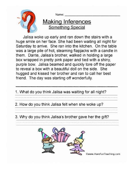 Reading Comprehension Inference Worksheets Reading Comprehension