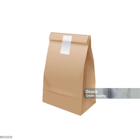 Template Paket Kerajinan Makanan Takeout Mockup Tas Coklat Untuk Paket
