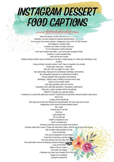 Complete List Of Instagram Captions For Your Bakery Artofit