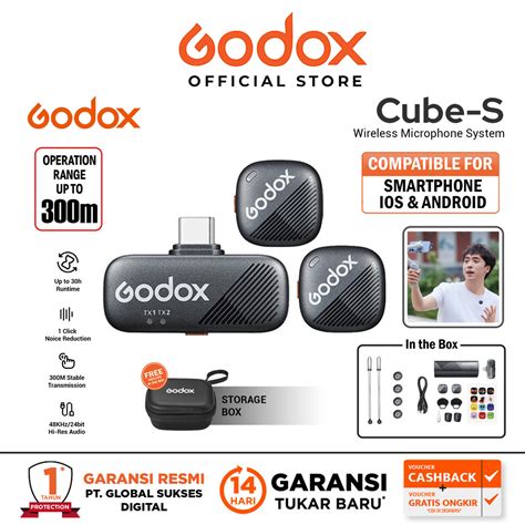 Jual Godox CUBE S Wireless Microphone CUBE S Mic Wireless For Smartphone Android IOS Shopee