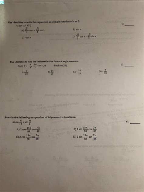 Solved Use Identities To Write The Expression As A Single