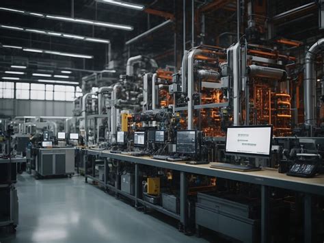 Premium Ai Image Industry 40 Smart Factory Interior Showcases Iiot