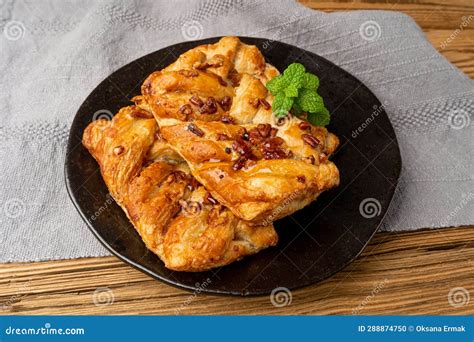 Maple Pecan Puff Pastry Danish Plaits Pastries With Maple Syrup And Pecan Nuts Breakfast