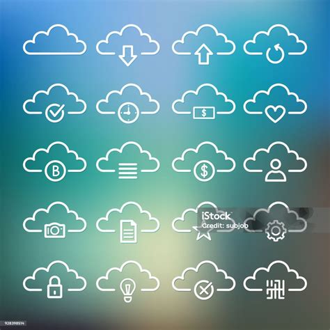 Simple Set Of Computer Cloud Related Vector Line Icons Contains Such Icon As Data