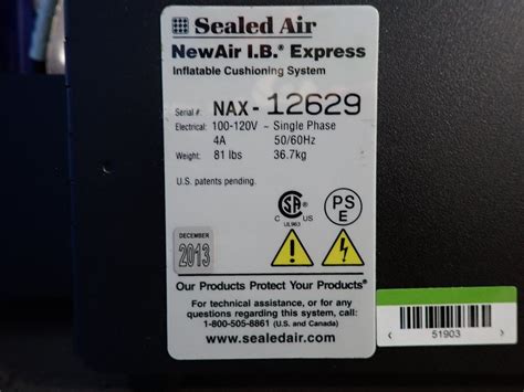 Used Sealed Air Newair Ib Express Hgr Industrial Surplus