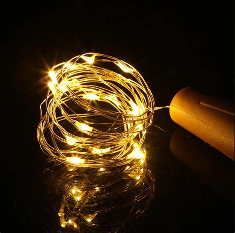 ᐉ Гирлянда на батарейках Роса капля с пробкой 20 LED 2 м Теплый белый ...