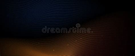 Illustration Vector Abstract Wave Flow Line Motion Pattern And Particle Dot On Gold Color