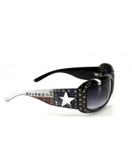 Ladies Sunglasses Texas Flag Rhinestone Lone Star Concho Red White Blue