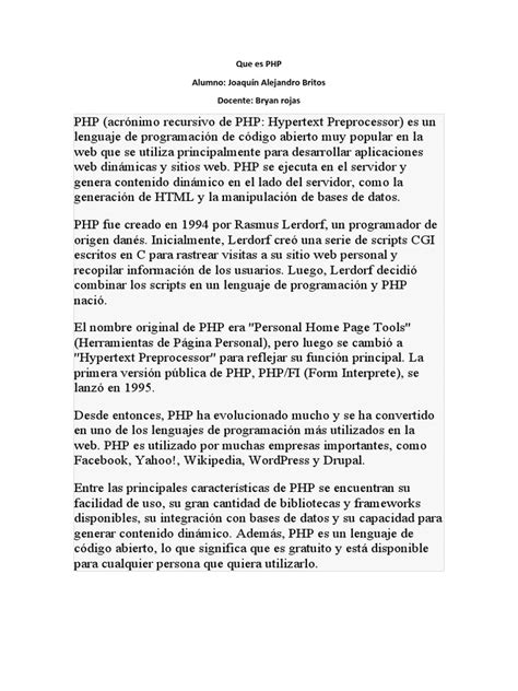 Que Es Php Pdf