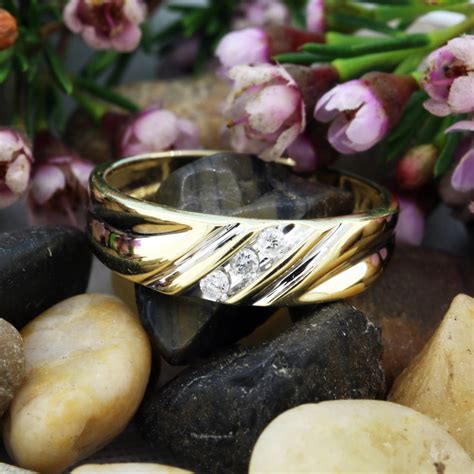 Cascade 11same Sex Mens Band Set 10k Rose Gold My Trio Rings