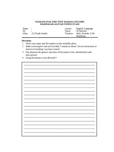 Soal Pre Test Pdf