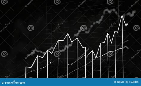 Monochromatic Line Graph With Sharp Peaks And Valleys 3d Rendering Image Ai Generated Stock