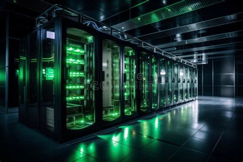 A Detailed Image Of A Data Center Powered By Renewable Energy Sources