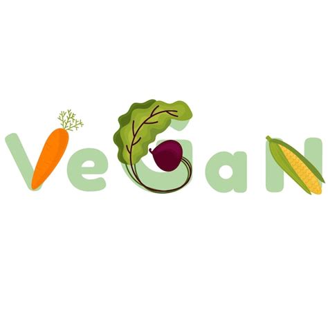 Premium Vector Vector Vegan Hand Drawn Text With Vegetables Green