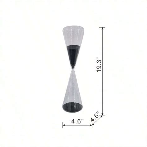 Black Glass 120 Minute Triangular Hourglass With Crystal Stand And