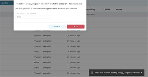 Listview Unify Forbidden Behavior For Removing And Editing Datasets