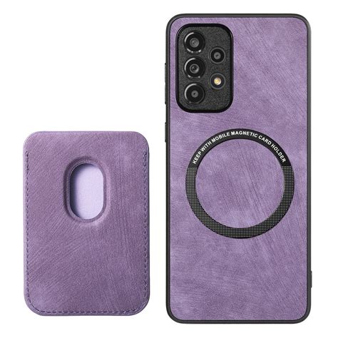 For Samsung Galaxy A Retro Leather Card Bag Magnetic Phone Case Purple Alexnld Com