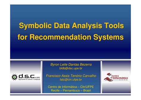 Pdf Symbolic Data Analysis Tools For Recommendation Systems