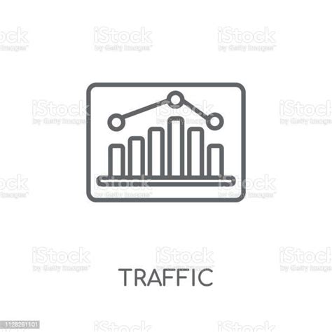 교통 선형 아이콘입니다 기술 컬렉션에서 흰색 배경에 현대 개요 트래픽 로고 개념 가솔린에 대한 스톡 벡터 아트 및 기타 이미지