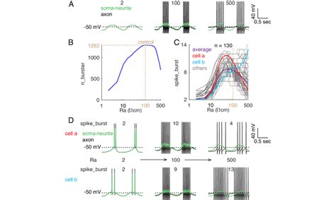 Effect Of Axonal Coupling With Other Compartments A Example Spike