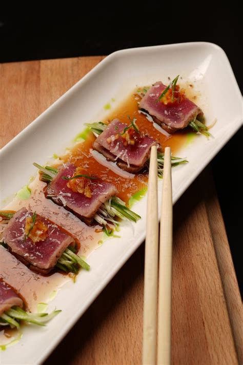 Traditional Japanese Sushi With Tuna And Celery Stock Image Image Of