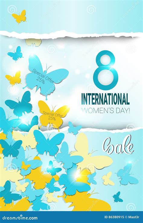 8 Mars Carte De Voeux Internationale De Jour De Femmes Illustration De