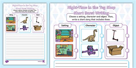 Night Time In The Toy Shop Short Burst Writing Template