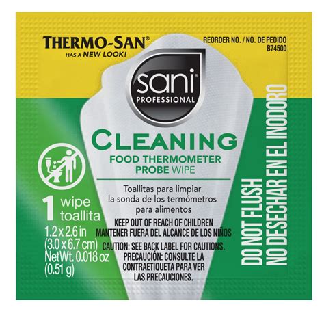 Thermometer Probe Wipes Thermo San Cleaning Wipe