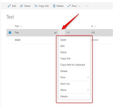item context menu in a custom list web part modern pages