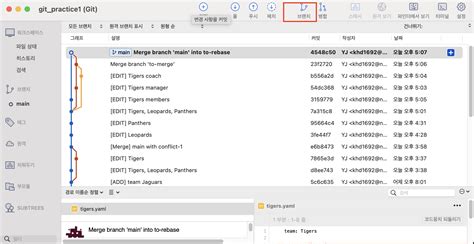 Git 차원 넘나들기 Sourcetree로 브랜치 생성 후 병합 복습