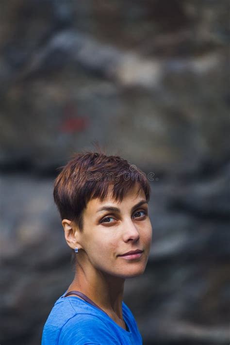 Woman With Short Hair Stock Image Image Of Adult Haircut