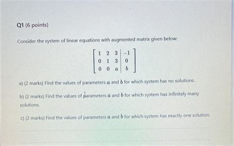 Solved Consider The System Of Linear Equations With Chegg