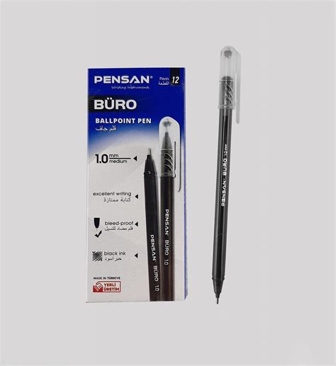 Pensan 2270 BURO 1.0 mm. Ballpoint Pen – Pack of 12-black - Alfayoum ...
