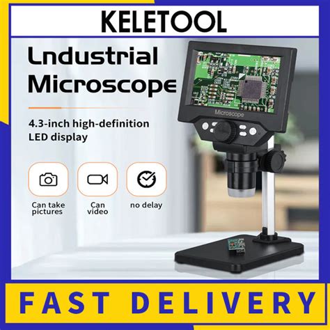 Mikroskop Microscope Digital Mikroskop Digital USB Dengan Dudukan Dan Layar Mikroskop G1000