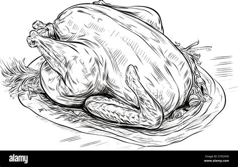 Roasted Chicken Clipart Black And White