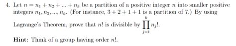 Solved Let Nn1n2dotsnk ﻿be A Partition Of A Positive