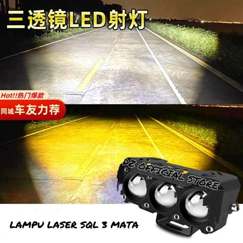 Jual Lampu Tembak Laser SQL 3 Mata 30 Watt 12 24Volt Nyala Dekat Kuning