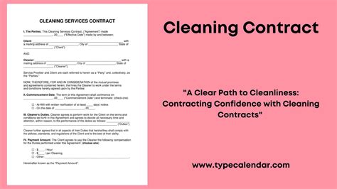 Free Printable Cleaning Contract Template Word Printable Templates Protal