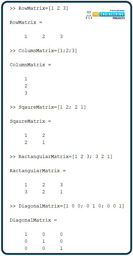 Introduction To Matrix In Matlab The Engineering Projects