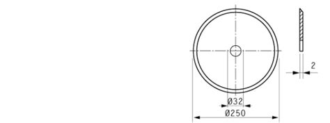 Cuchilla Circular 250x32x2mm Bisel Sencillo Filo Liso Foodtek