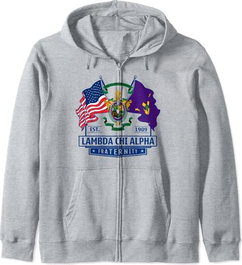 Amazigreek Lambda Chi Alpha Fraternity Est1909 Lambda Zip Hoodie
