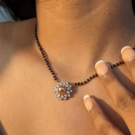 Elegance Adorned Silver Neck Mangalsutra चद क मगलसतर चद क