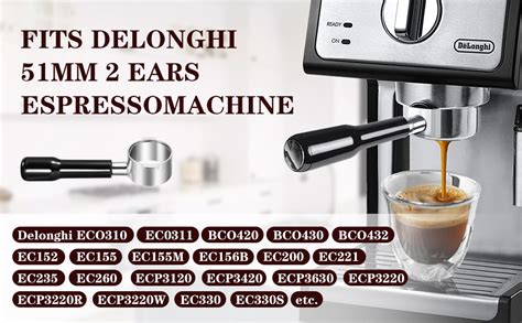 51mm Portafilter 2 Ears For Delonghi Ecp3420ec155bco430ec260