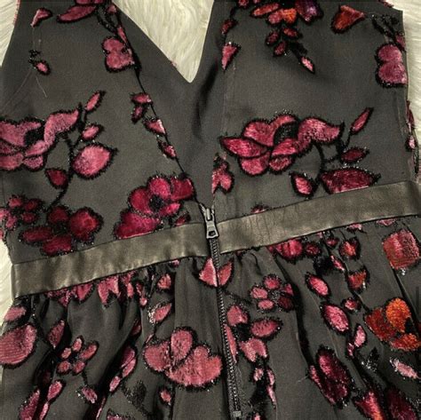 Alice Olivia Sheer Velvet Burnout Gown Gem