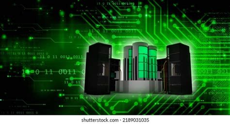 3d Illustration Data Center Server Battery Stock Illustration