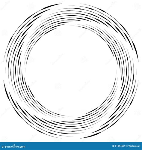 Abstract Monochrome Spiral Vortex With Radial Radiating Circle Stock Vector Illustration Of